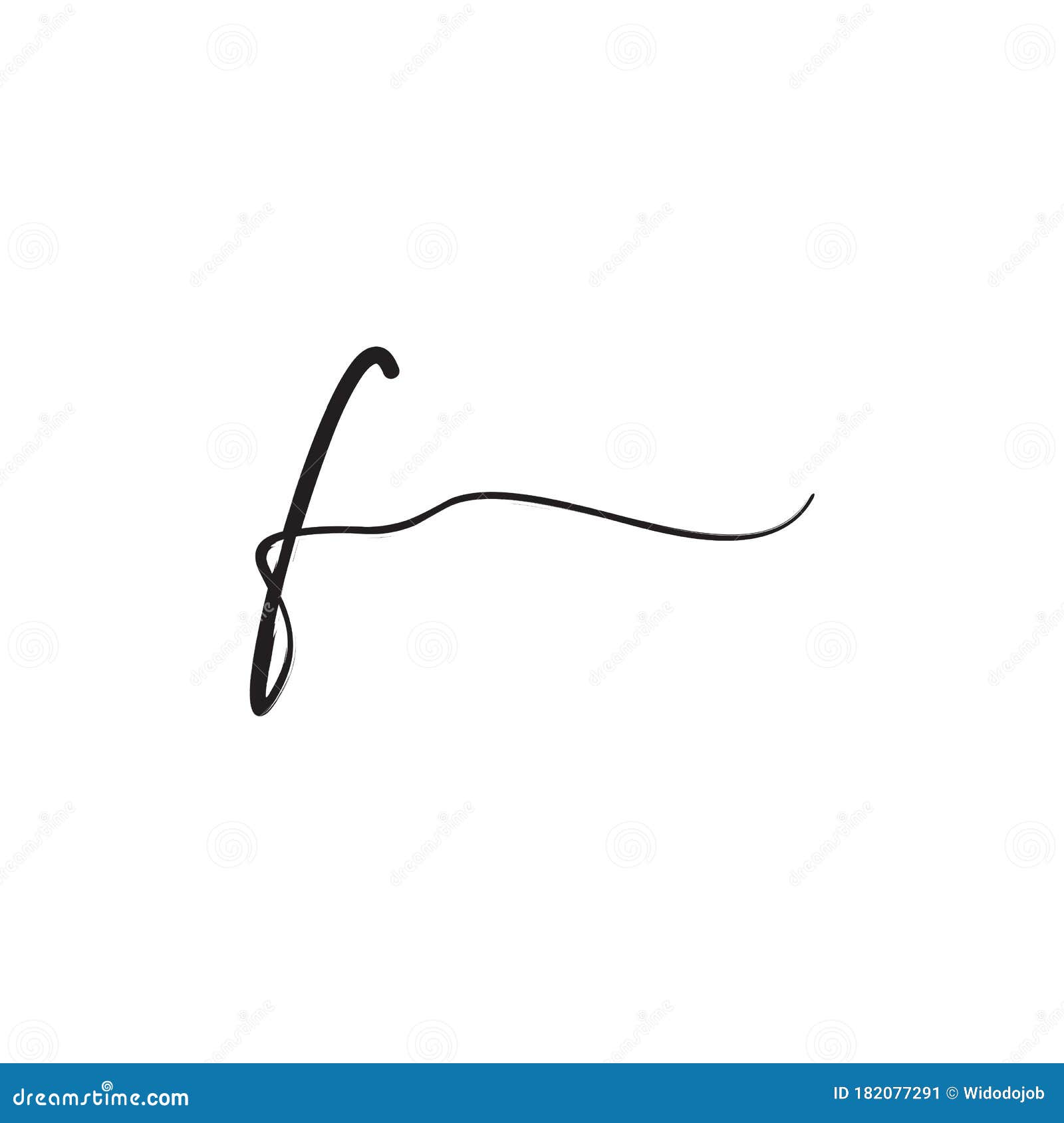 F Signature Letter Logo Design Concept Stock Vector - Illustration of ...