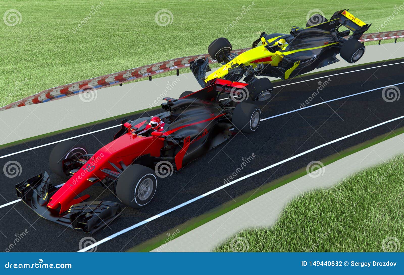 F1 sports car crash stock illustration. Illustration of movement ...
