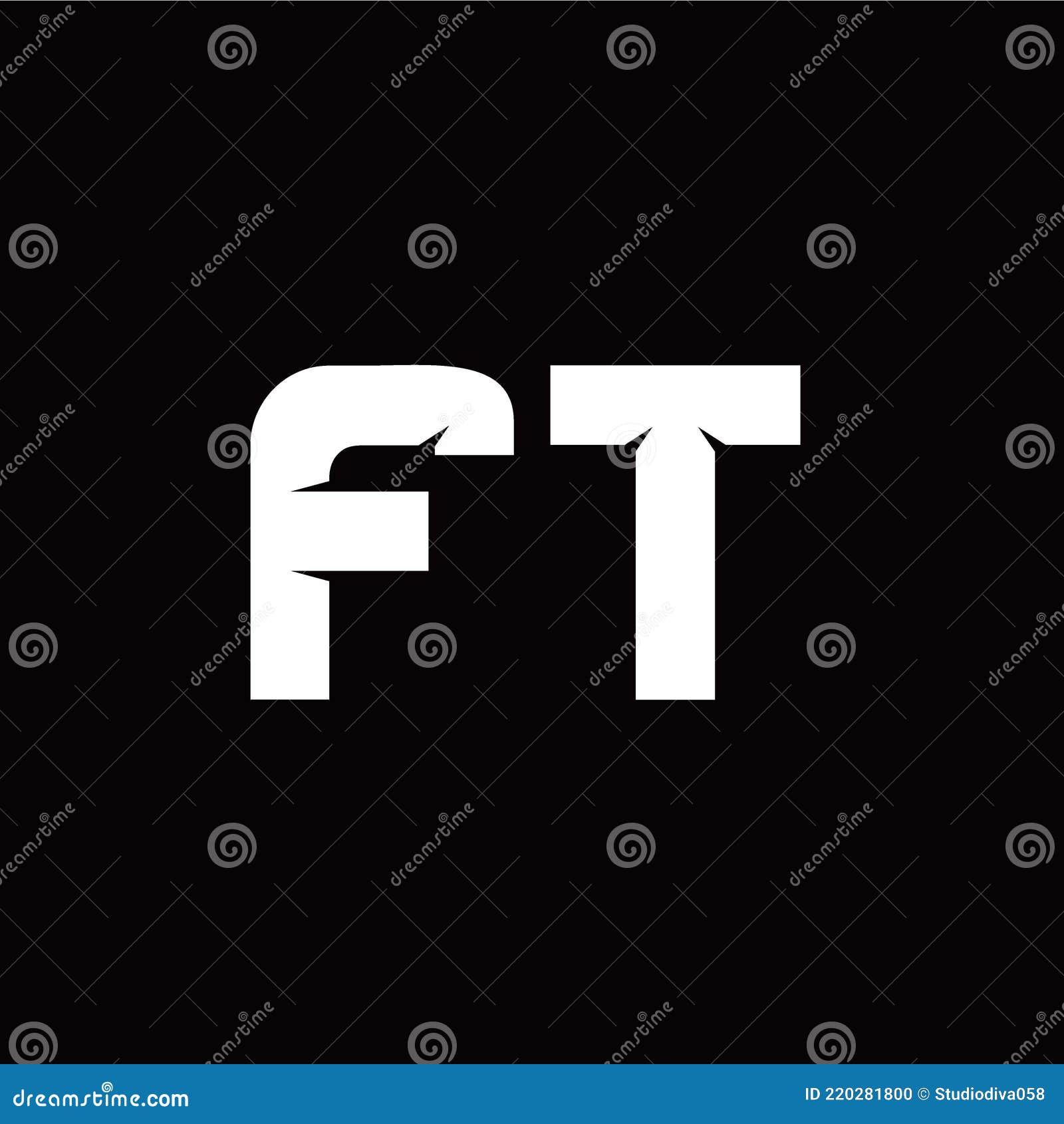 F T Letter Monogram Style Initial Logo Template Stock Vector ...