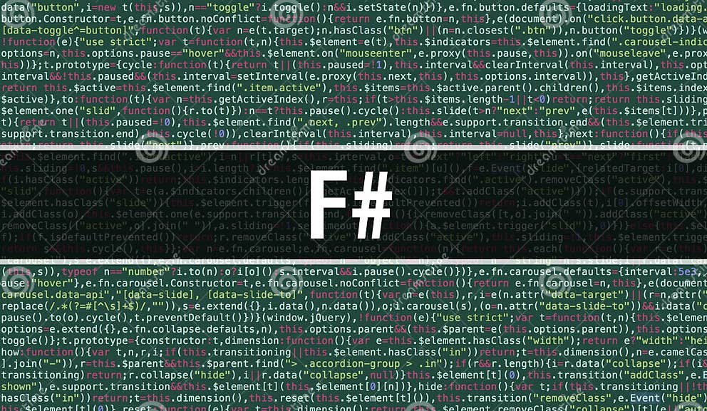 F# Text Written on Programming Code Abstract Technology Background of ...