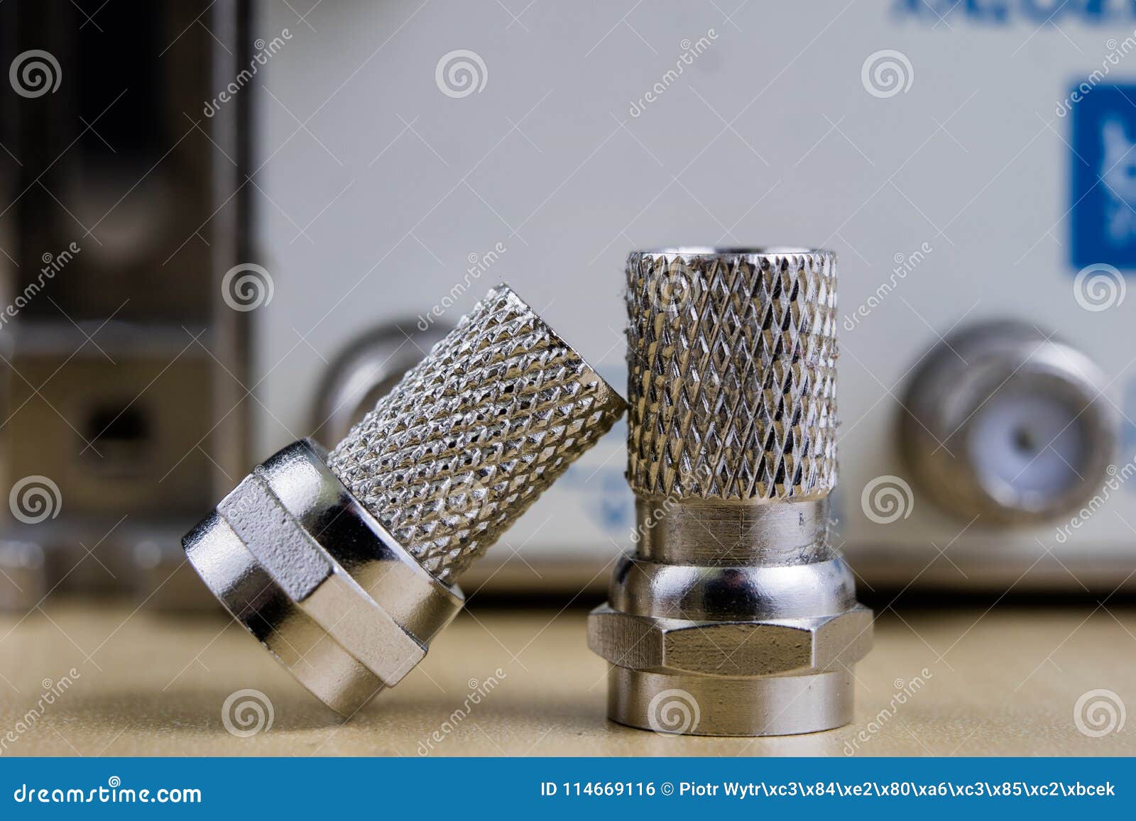 F-type Connector in the Enlargement. Accessories Used for the in Stock ...