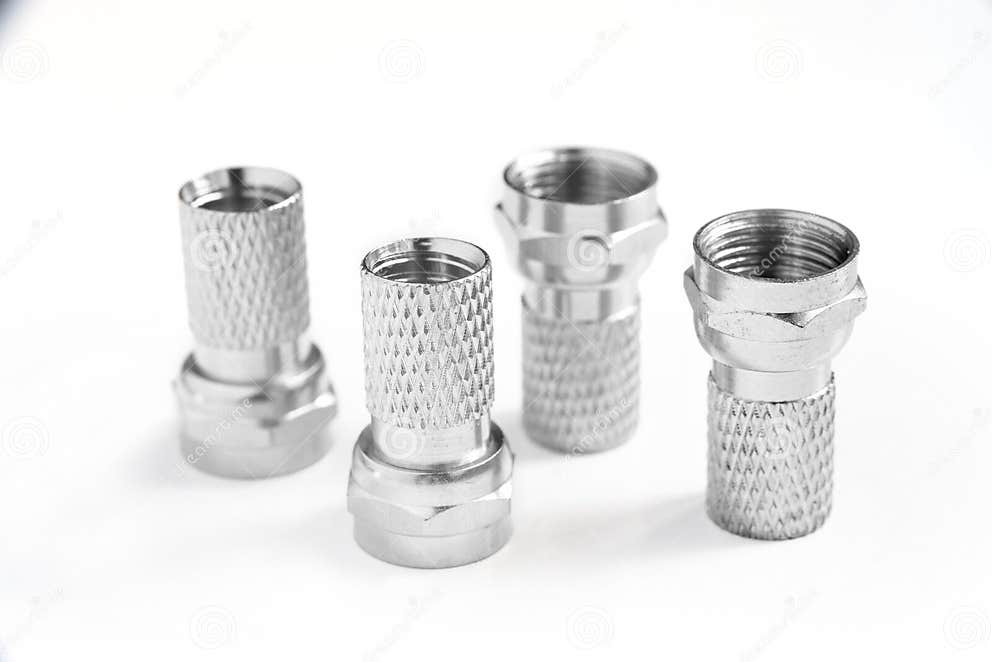 F-type Connector Isolated on White Background Stock Photo - Image of ...