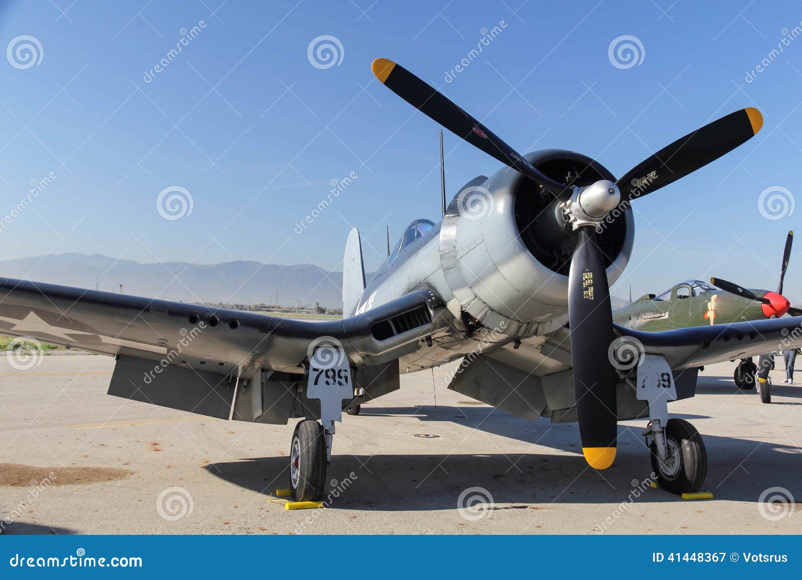 F4U Corsair Resting on Tarmac Stock Image - Image of airborne, mission ...
