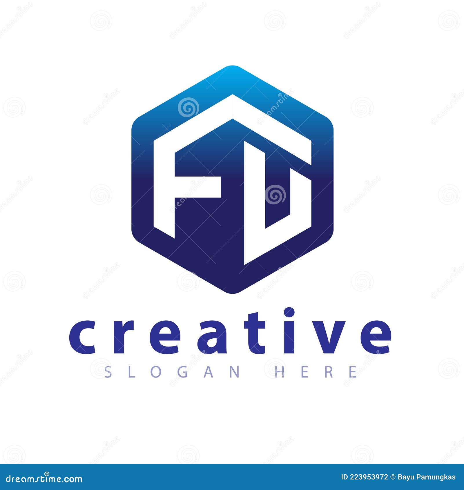 F U Initial Letter Hexagonal Logo Vector Template Stock Illustration ...