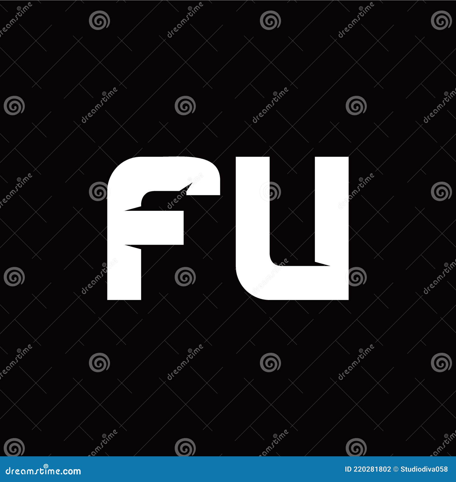 F U Letter Monogram Style Initial Logo Template Stock Vector ...