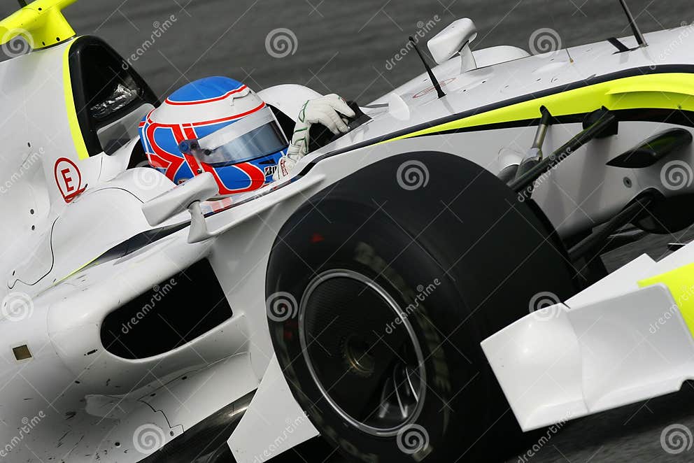 F1 2009 - GP Del Queso De Cerdo De Jenson Button Foto de archivo ...
