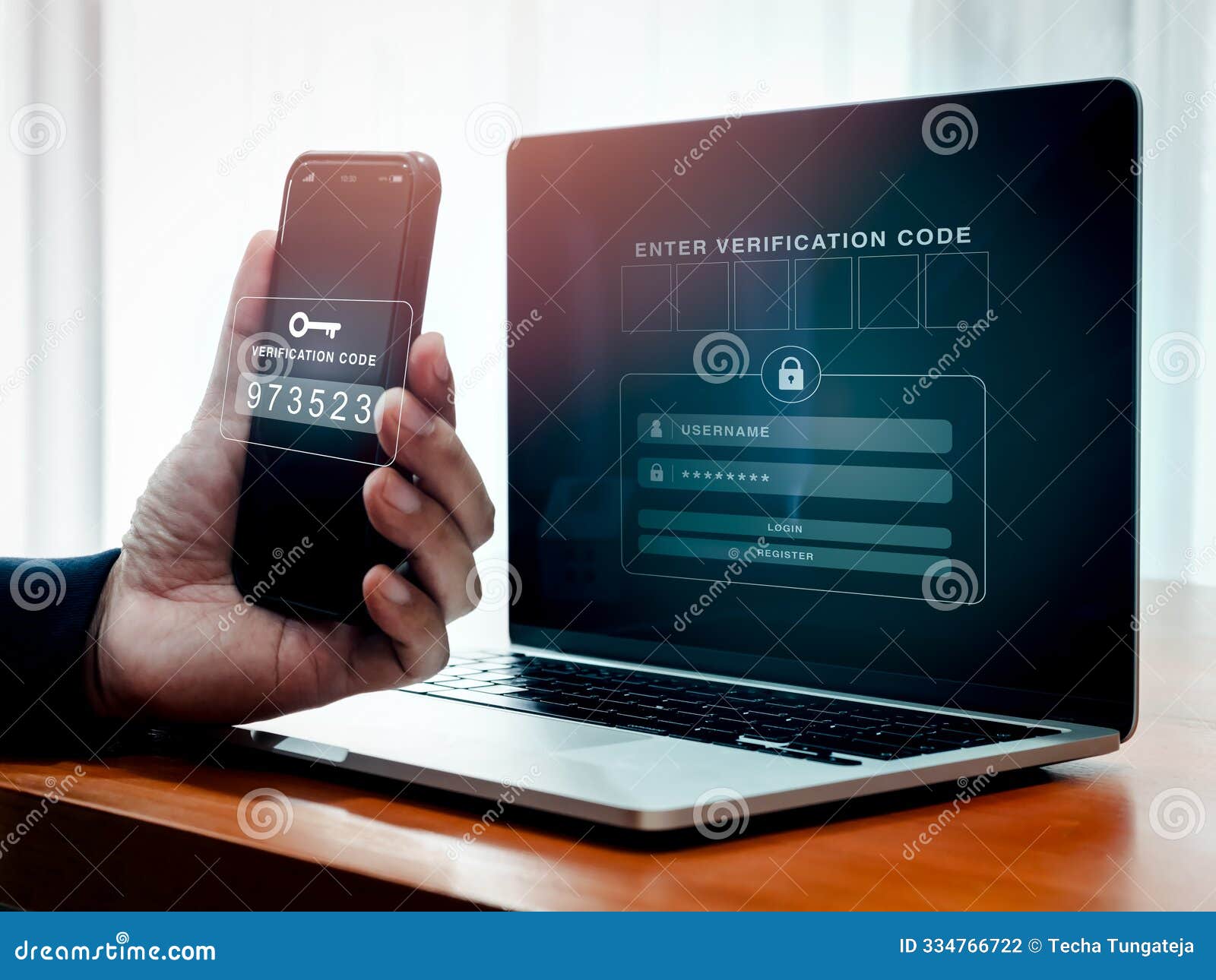 2fa Cyber Security Concept. Passcode Key on Smartphone in Person S Hand ...