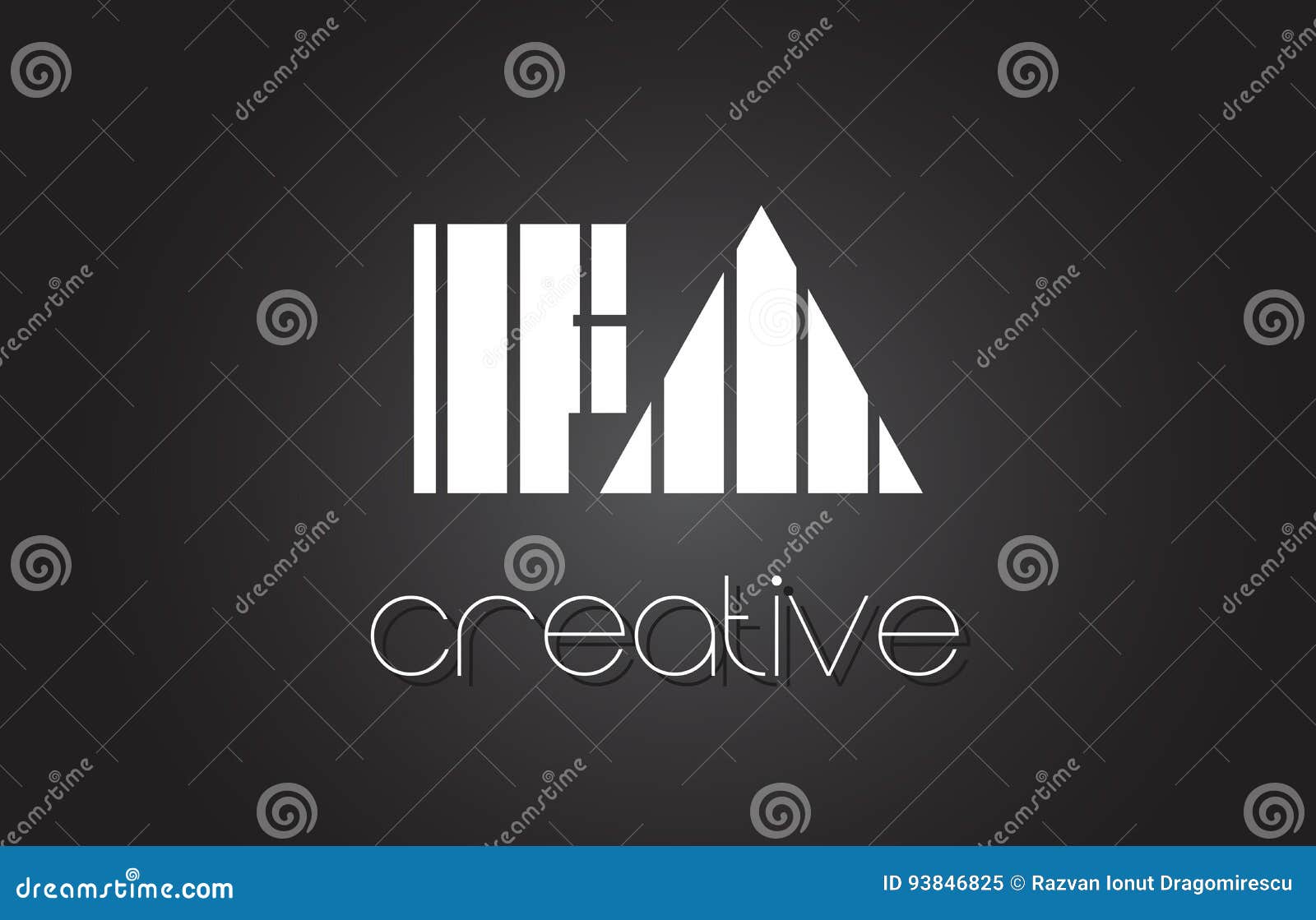 FA F a Letter Logo Design with White and Black Lines. Stock Vector ...