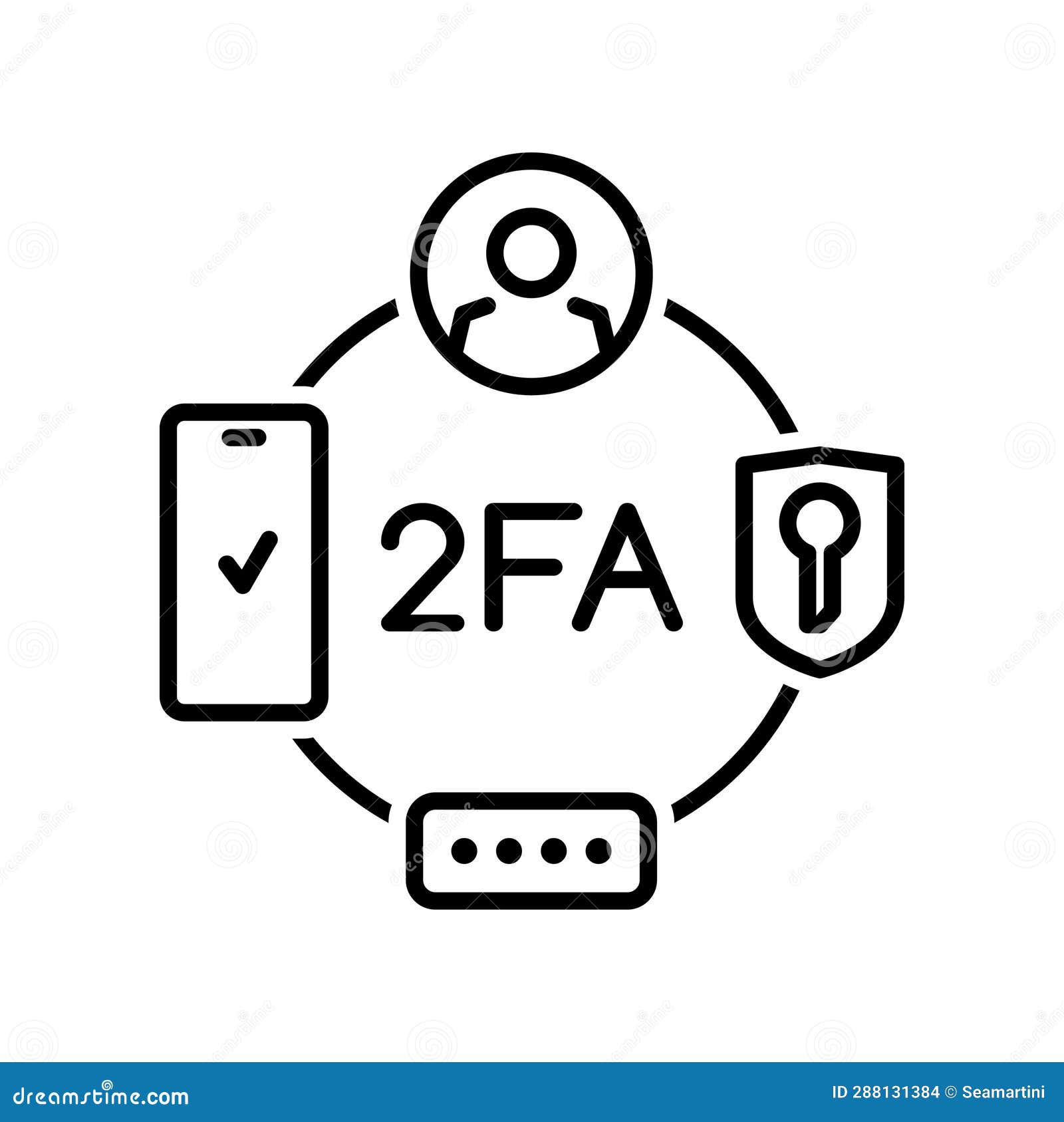 2FA Icon, Two Factor Verification by Mobile Phone Stock Vector ... 2FA Icon, Two Factor Verification by Mobile Phone Stock Vector ...