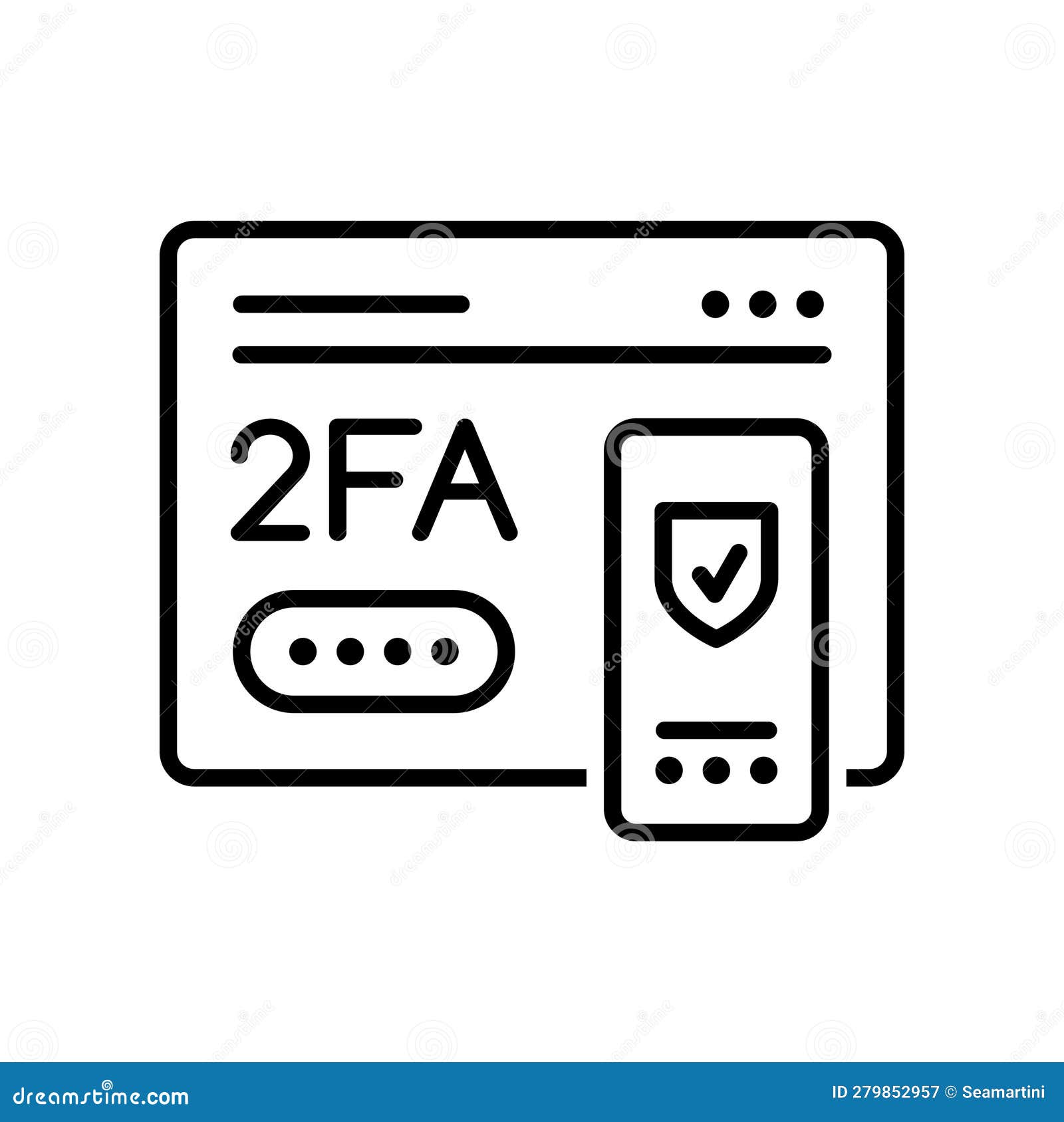 2FA Icon, Two Factor Verification Secure Password Stock Vector ... 2FA Icon, Two Factor Verification Secure Password Stock Vector ...