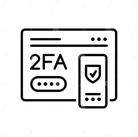 2FA Icon, Two Factor Verification Secure Password Stock Vector ...