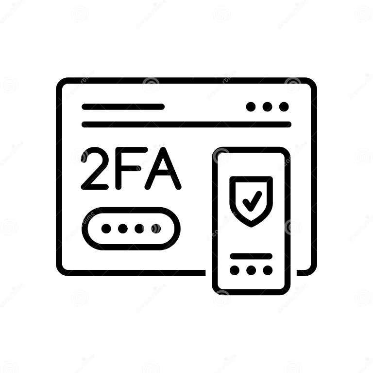 2FA Icon, Two Factor Verification Secure Password Stock Vector ...