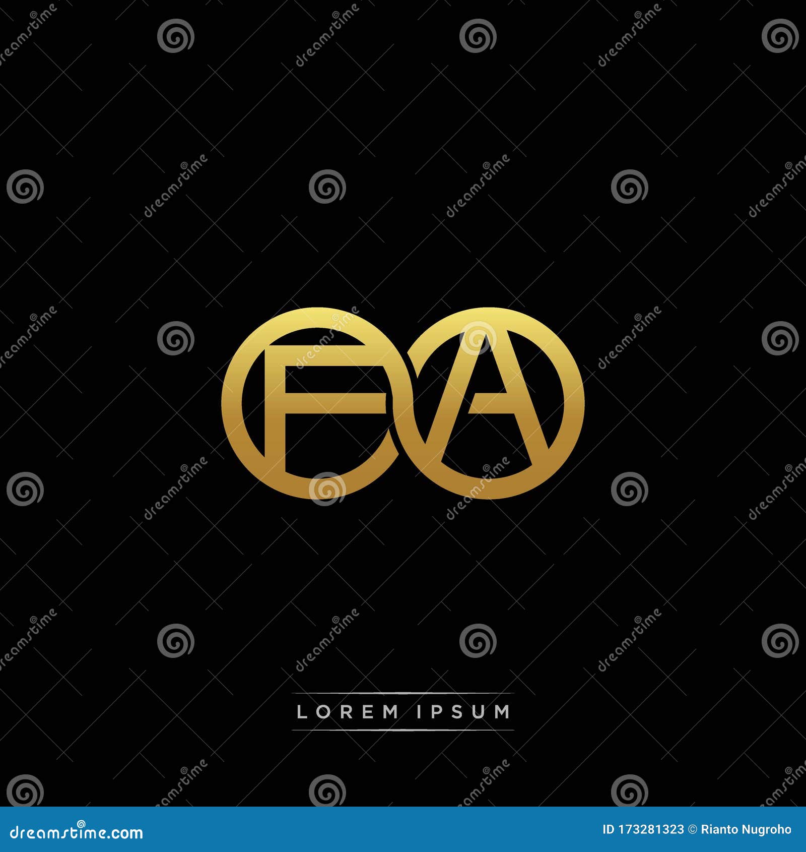 FA Initial Letter Linked Circle Capital Monogram Logo Modern Template ...