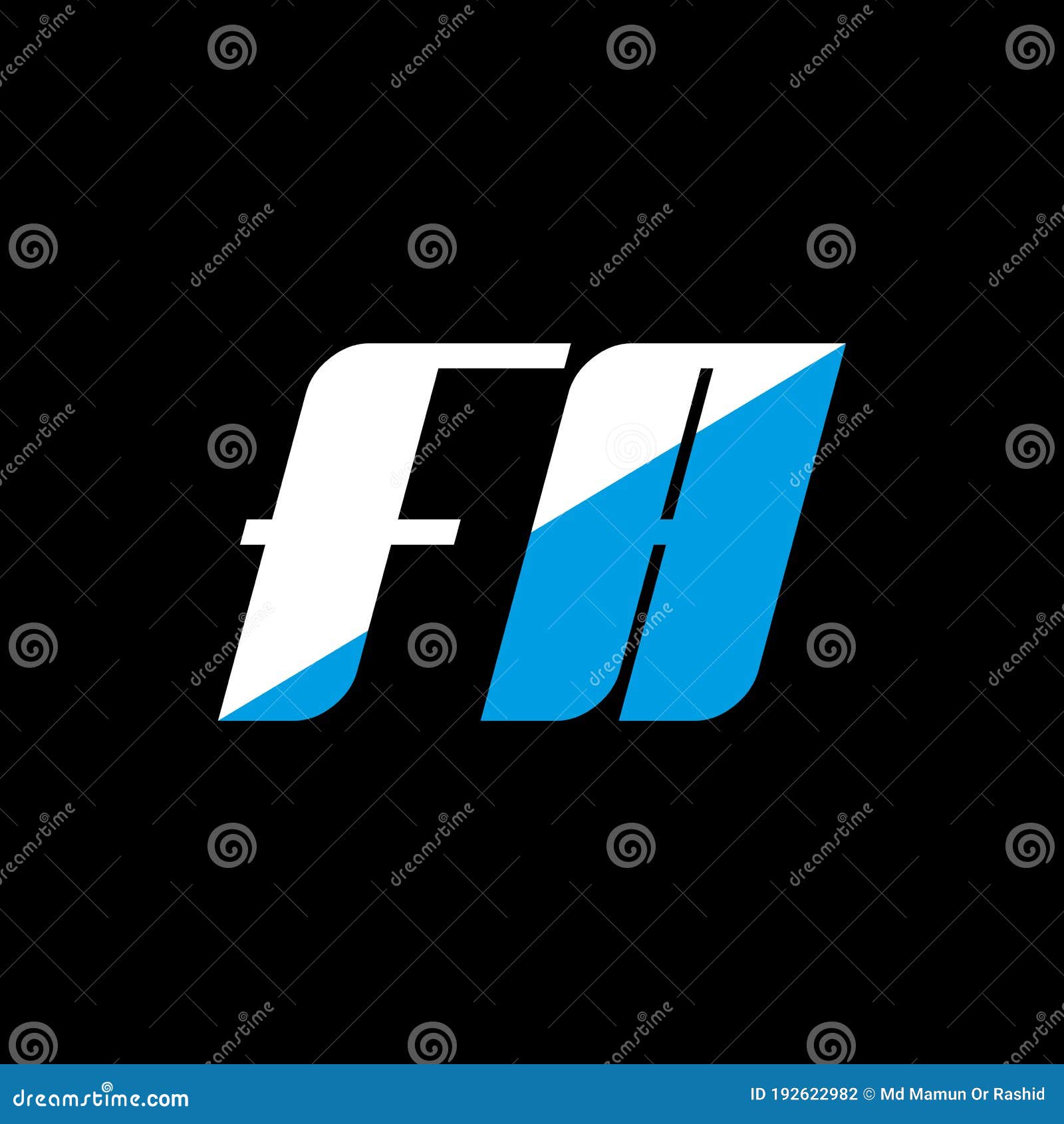 FA Letter Logo Design on Black Background. FA Creative Initials Letter ...