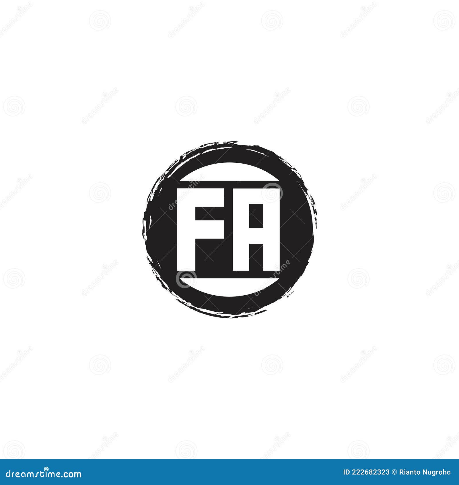 FA Logo Initial Letter Monogram with Abstrac Circle Shape Design ...