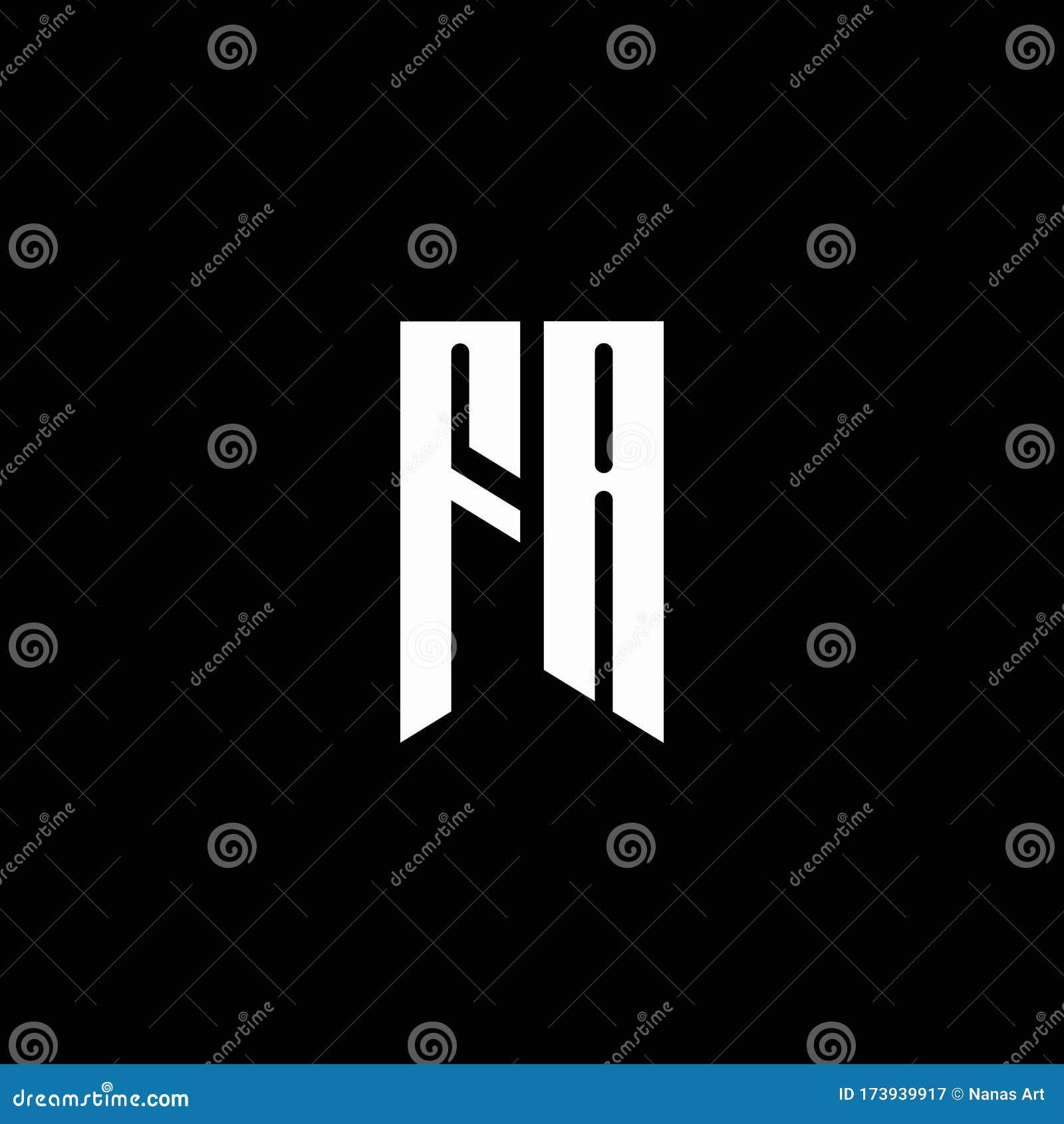 FA Logo Monogram with Emblem Style Isolated on Black Background Stock ...