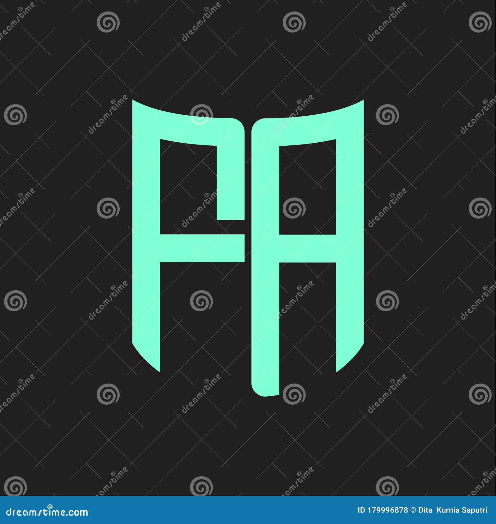 FA Logo Monogram with Ribbon Style Design Template Stock Vector ...
