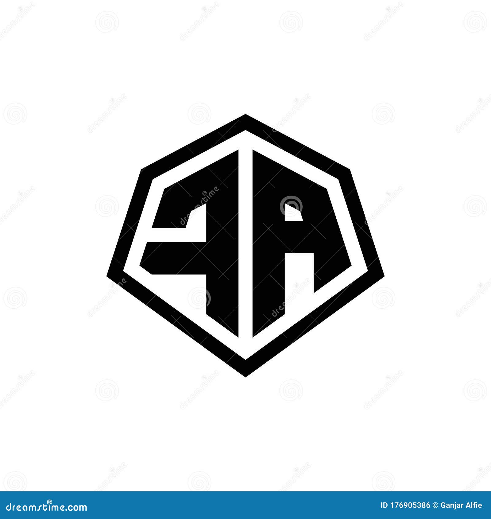 FA Monogram Logo with Hexagon Shape and Line Rounded Style Design ...