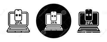 2FA Multifactor Verification Outline Icon Collection or Set. 2FA ...