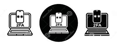 2FA Multifactor Verification Outline Icon Collection or Set. 2FA ...