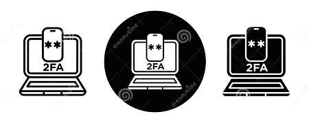 2FA Multifactor Verification Outline Icon Collection or Set. 2FA ...