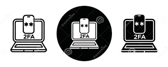 2FA Multifactor Verification Outline Icon Collection or Set. 2FA ...