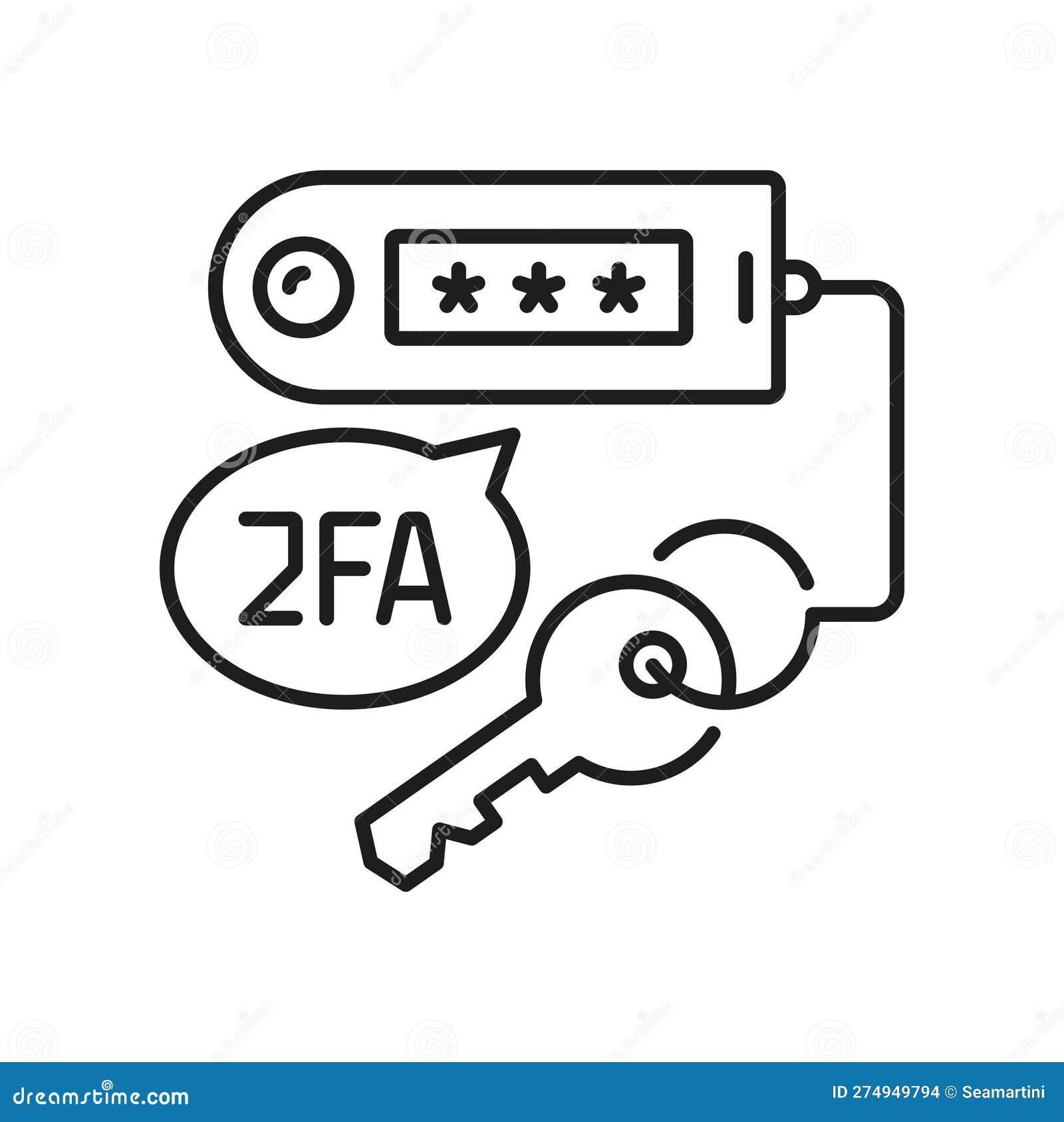 2FA Password Verification, USB Key Authentication Stock Vector ...