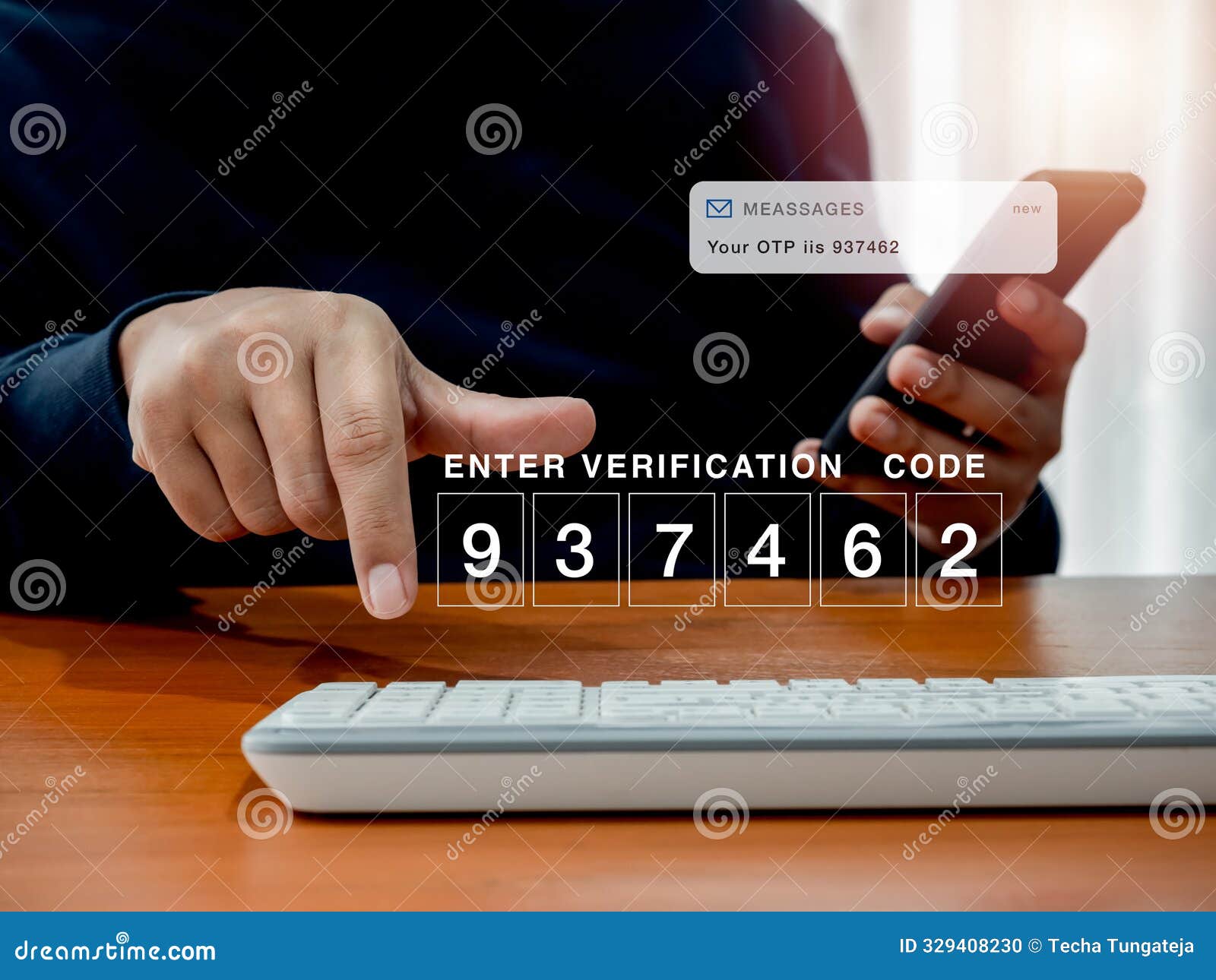 2FA or Two Factor Authentication, Cyber Security Concept. Password Code Number for Enter ...