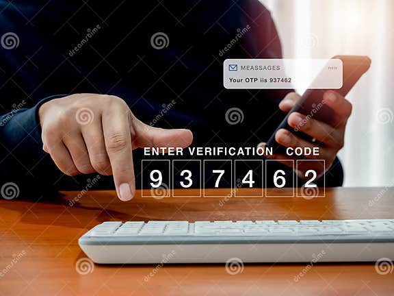 2FA or Two Factor Authentication, Cyber Security Concept. Password Code ...