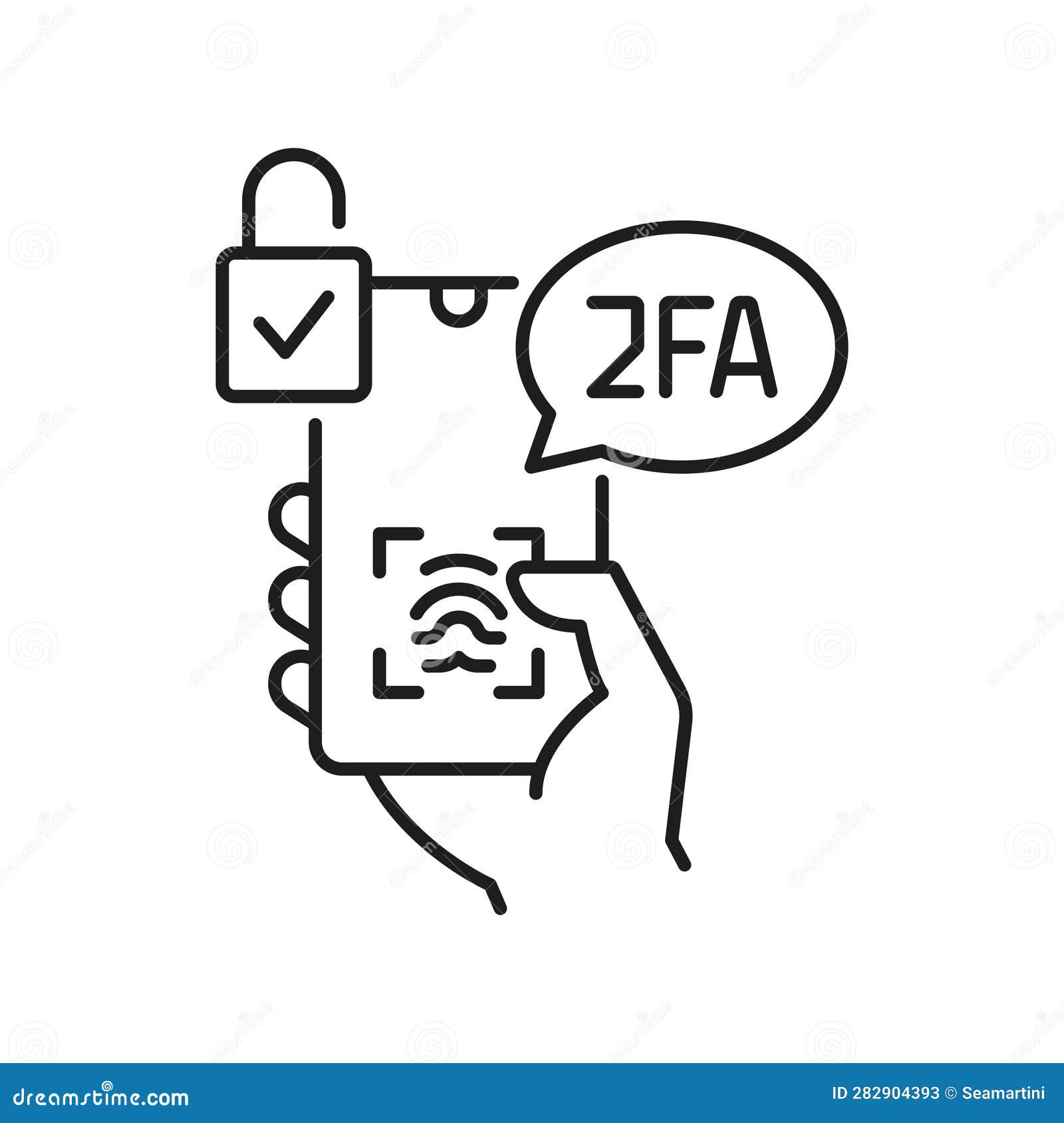 2FA Two Factor Authentication, Fingerprint Access Stock Vector ... 2FA Two Factor Authentication, Fingerprint Access Stock Vector ...