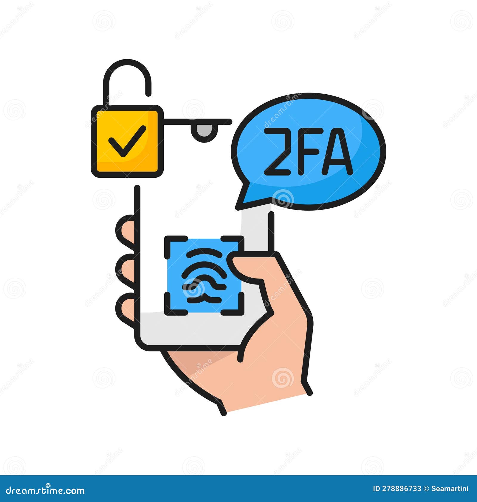 2fa Two Factor Verification Icon Security Code Stock Vector