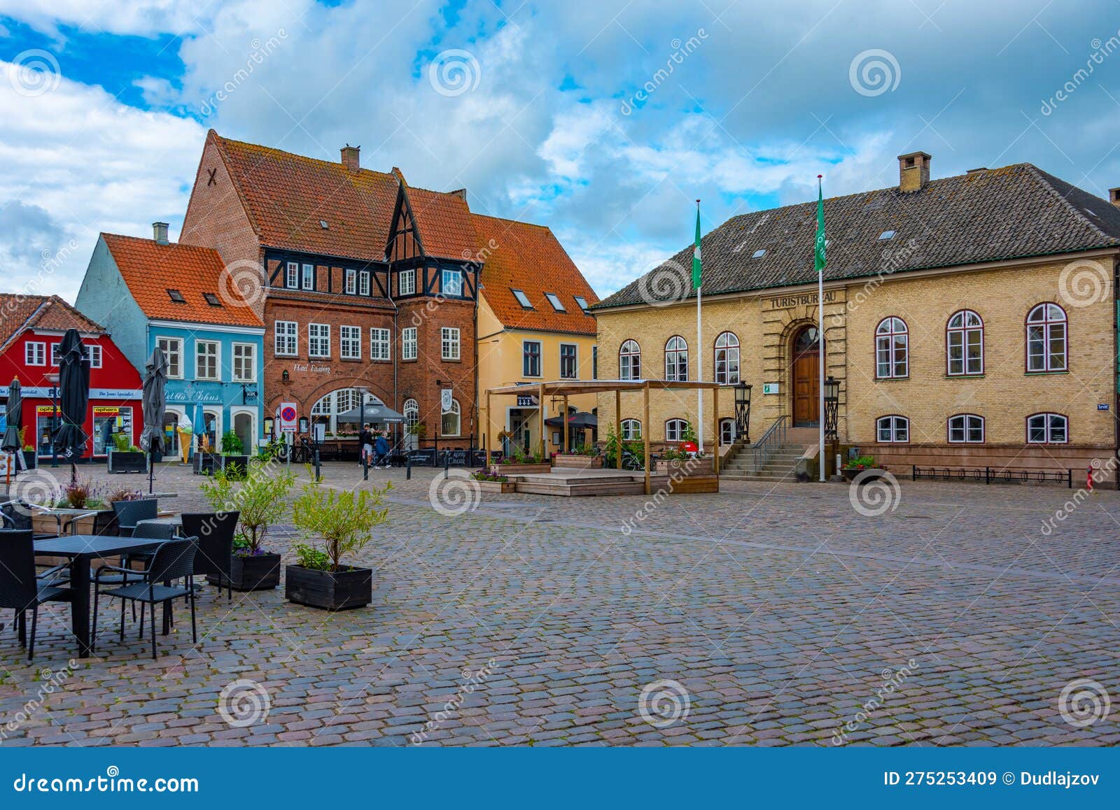 Faaborg, Denmark, June 20, 2022: Torvet Square in Danish Town Fa ...