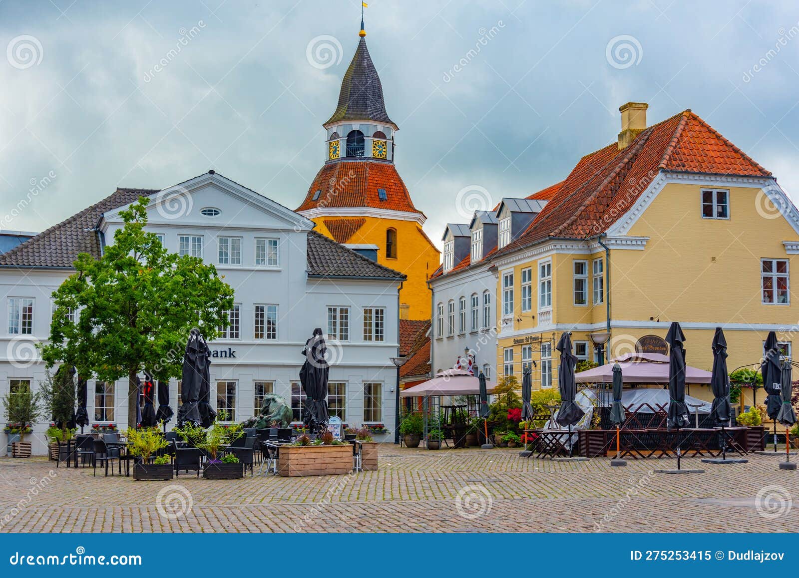 Faaborg, Denmark, June 20, 2022: Torvet Square in Danish Town Fa ...