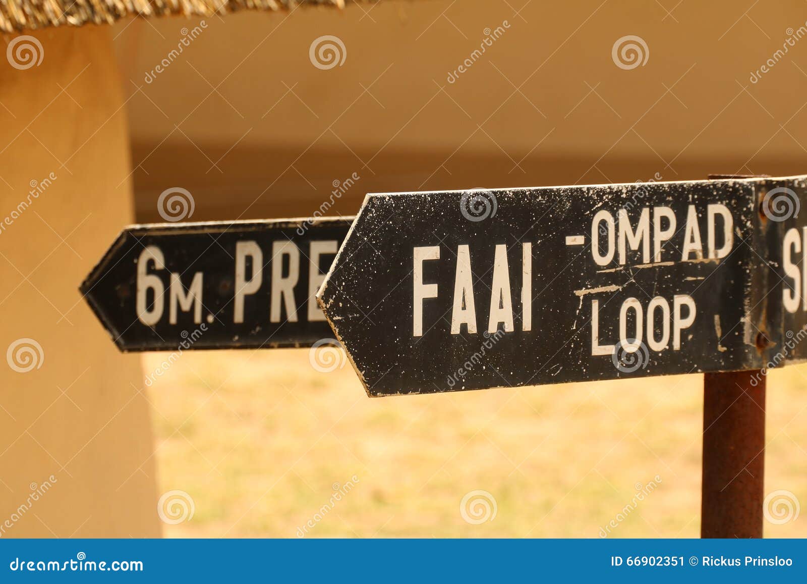Faai Loop stock image. Image of vintage, sign, road, kruger - 66902351