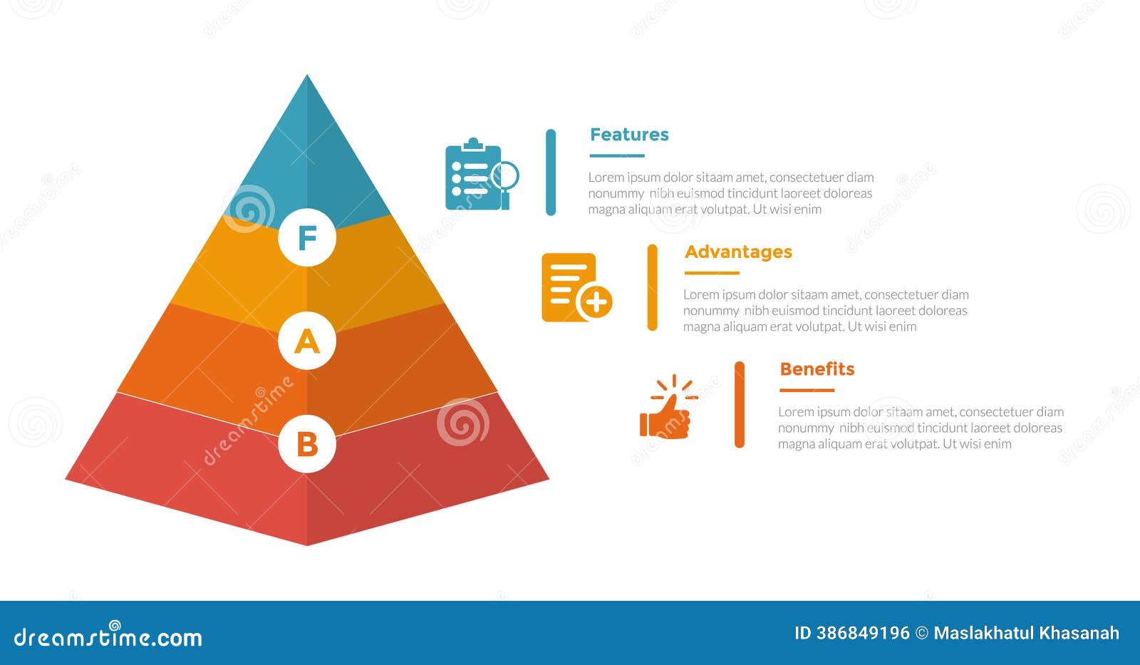 Pyramid 4 Step Process Chart Infographics With Option Circles. F ...