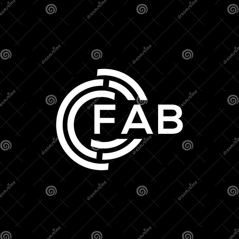 FAB Letter Logo Design on Black Background. FAB Creative Initials ...