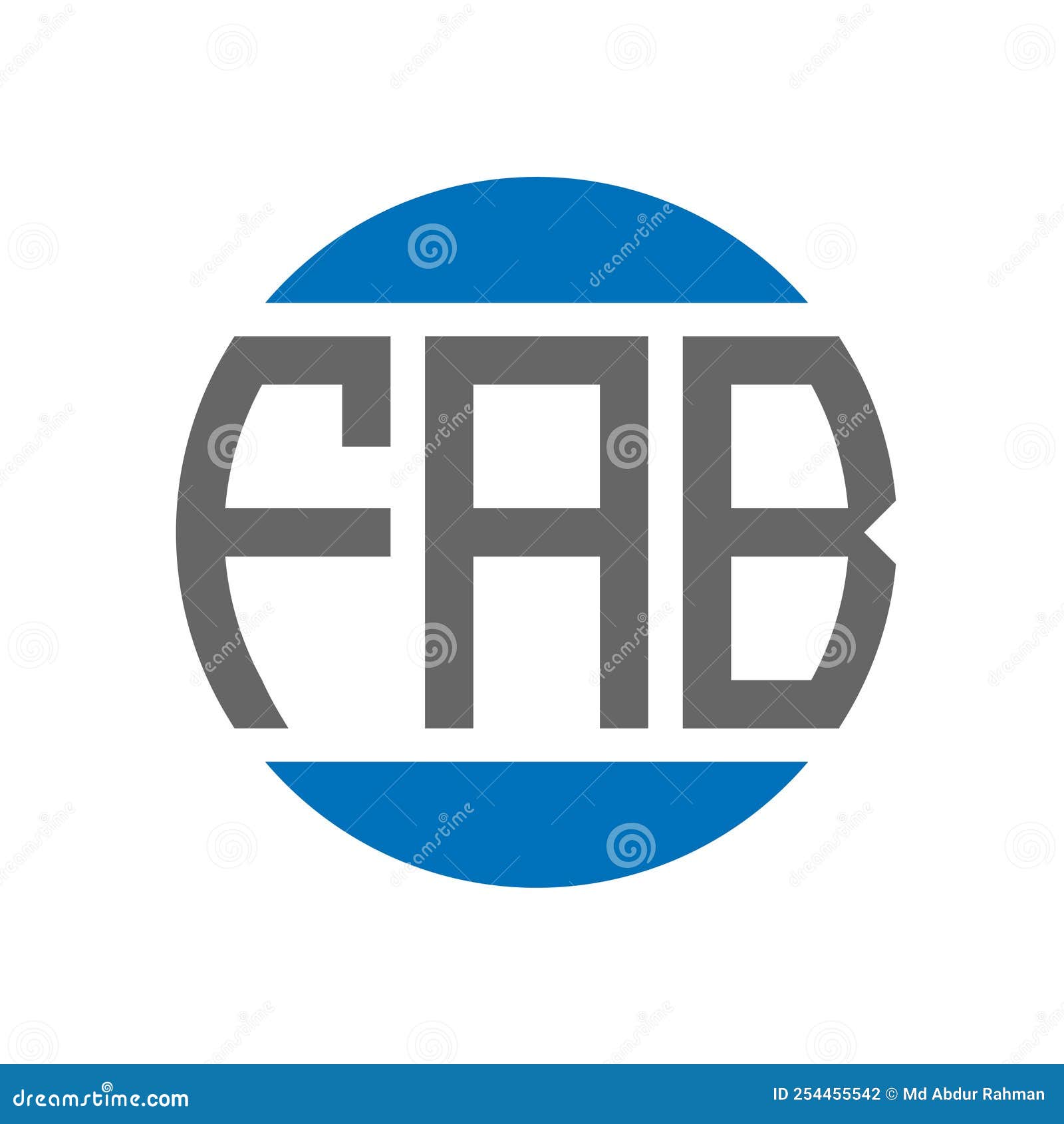 FAB Letter Logo Design on White Background. FAB Creative Initials ...