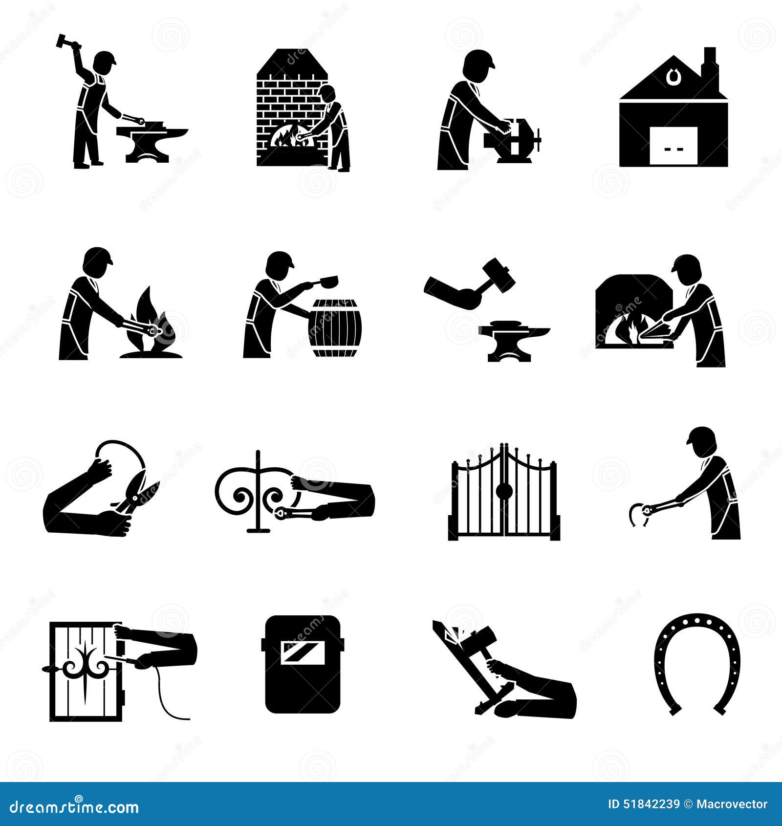 Fabbro Icons Black illustrazione vettoriale. Illustrazione di commercio ...