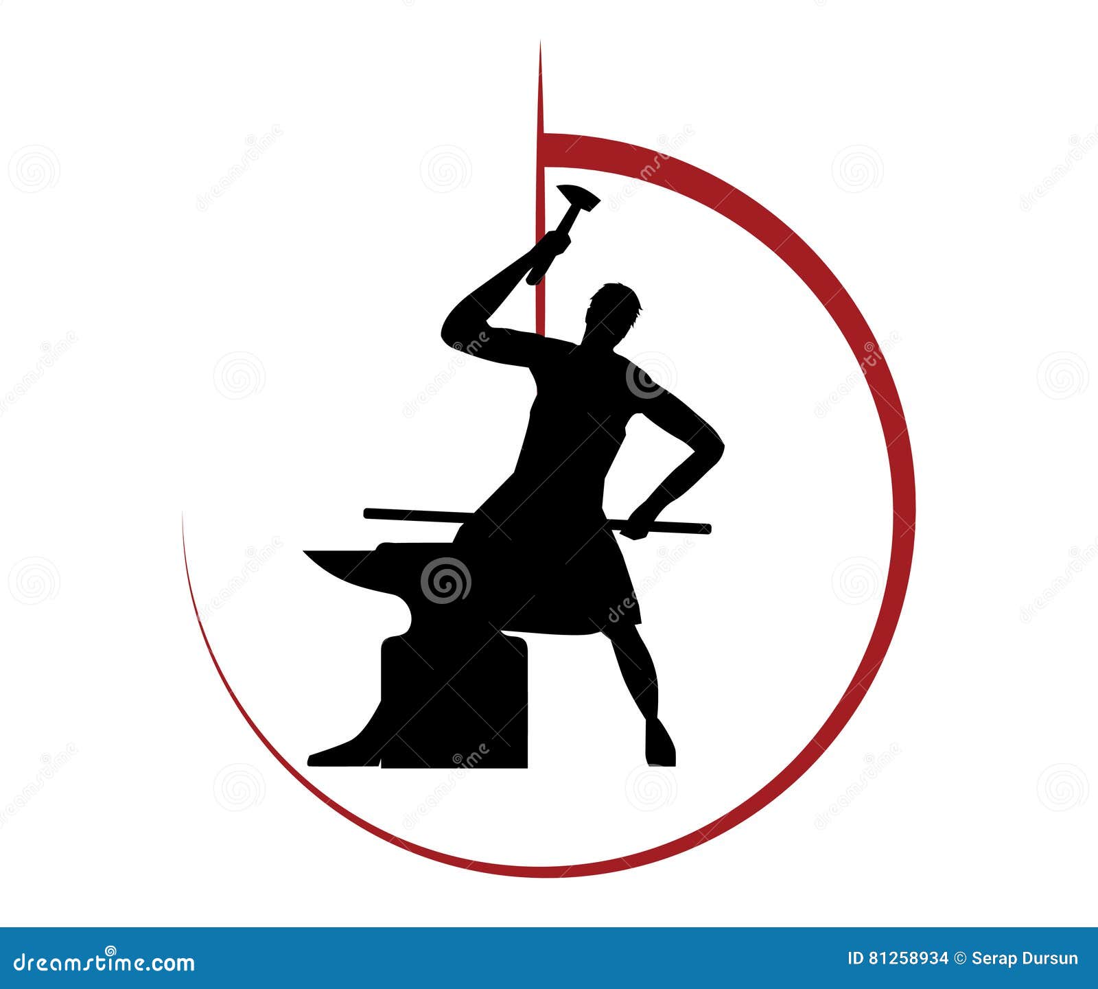 Fabbro Logo Design illustrazione vettoriale. Illustrazione di fonderia ...