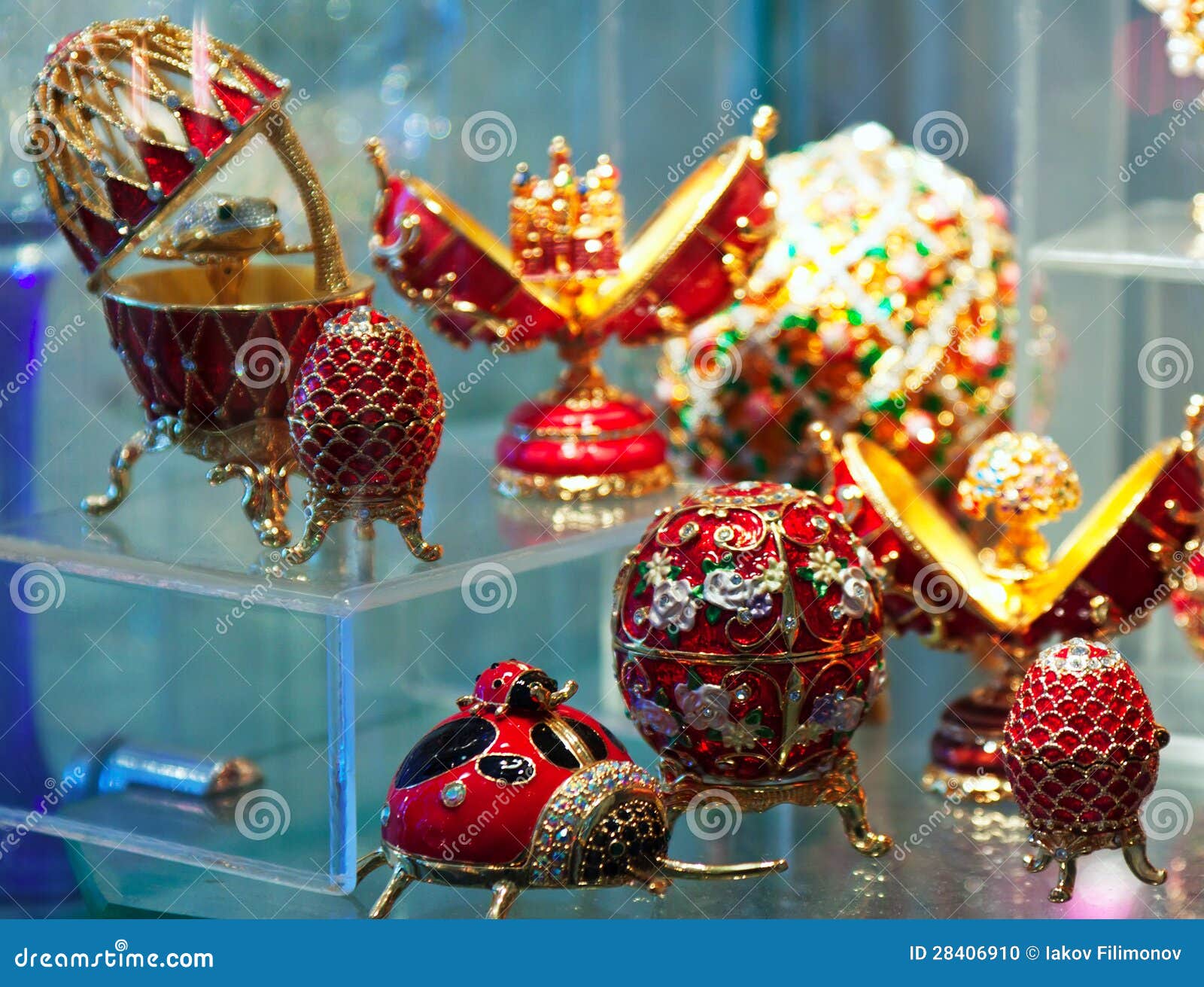 Faberge Style Eggs at Counter Stock Photo - Image of culture, expensive ...