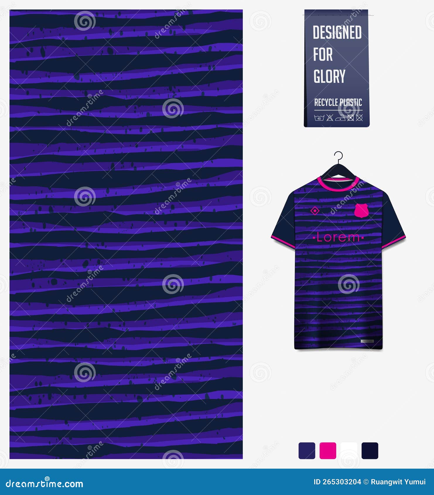Soccer Jersey Pattern Design. Horizontal Stripe Pattern on Violet ...