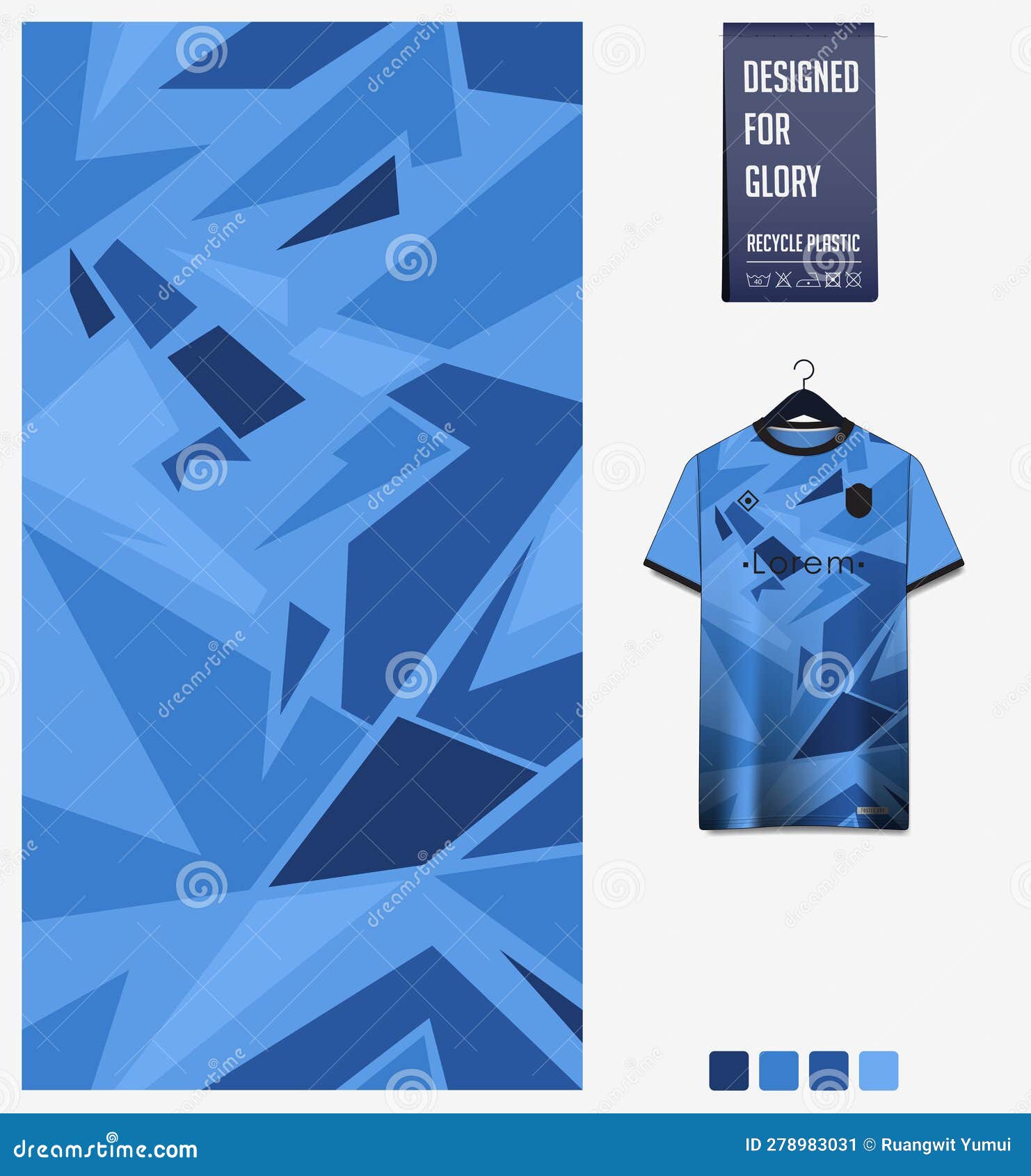 Soccer Jersey Pattern Design. Mosaic Pattern on Blue Background for ...