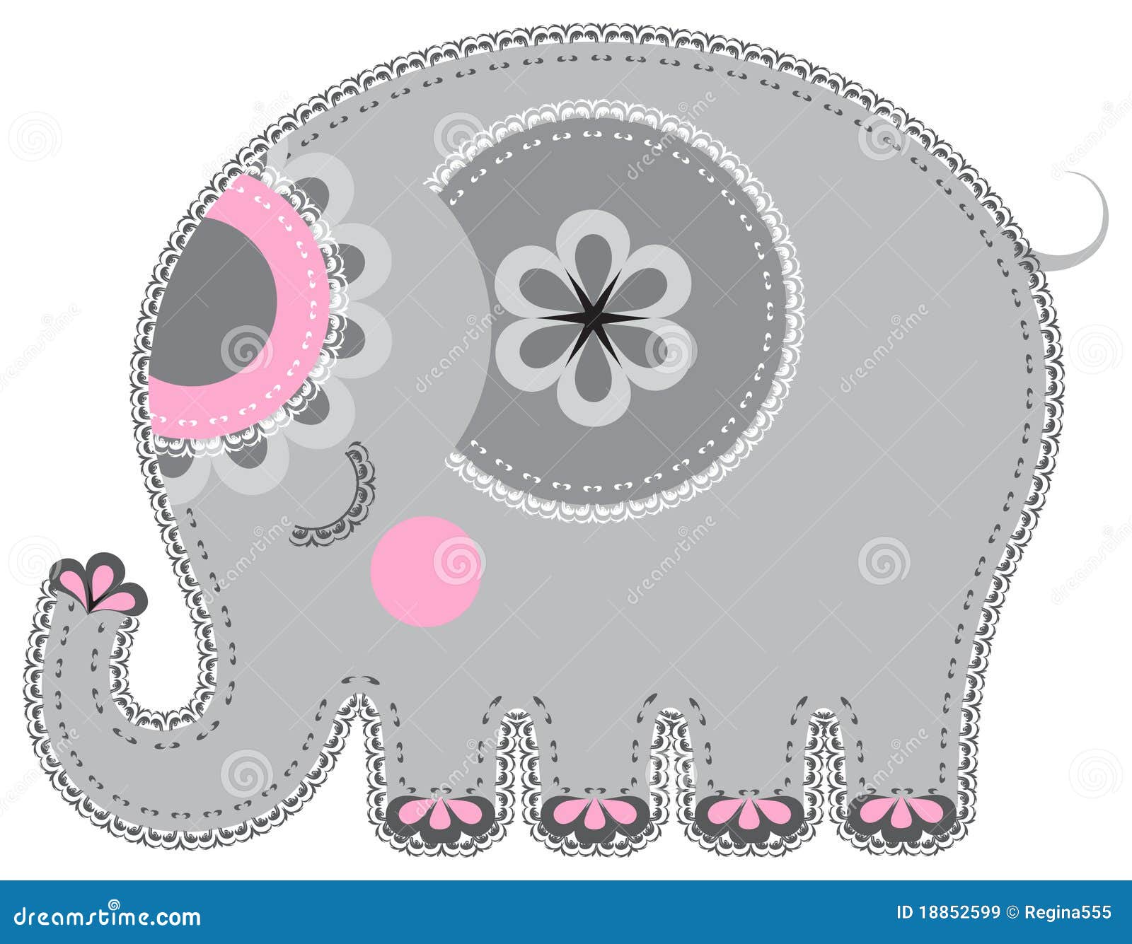 Embroidery Elephant Fabric Design Stock Illustrations – 64 Embroidery ...
