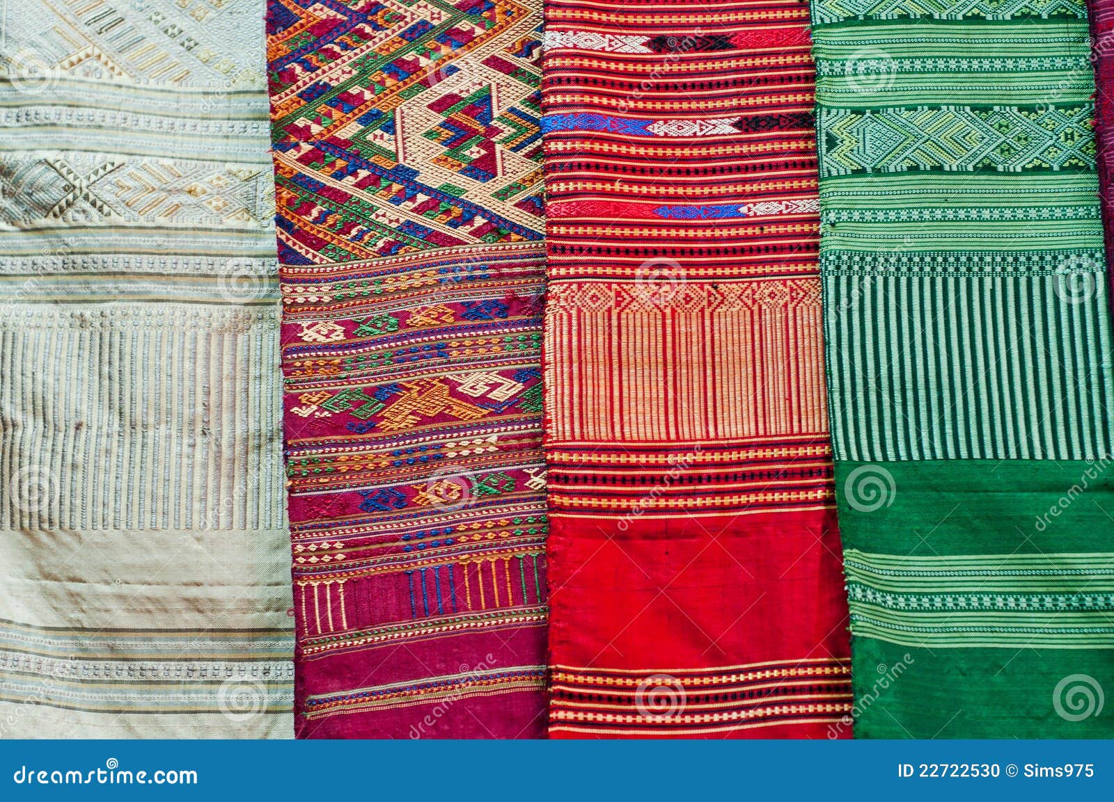 Fabric asian colorful stock photo. Image of beautiful - 22722530