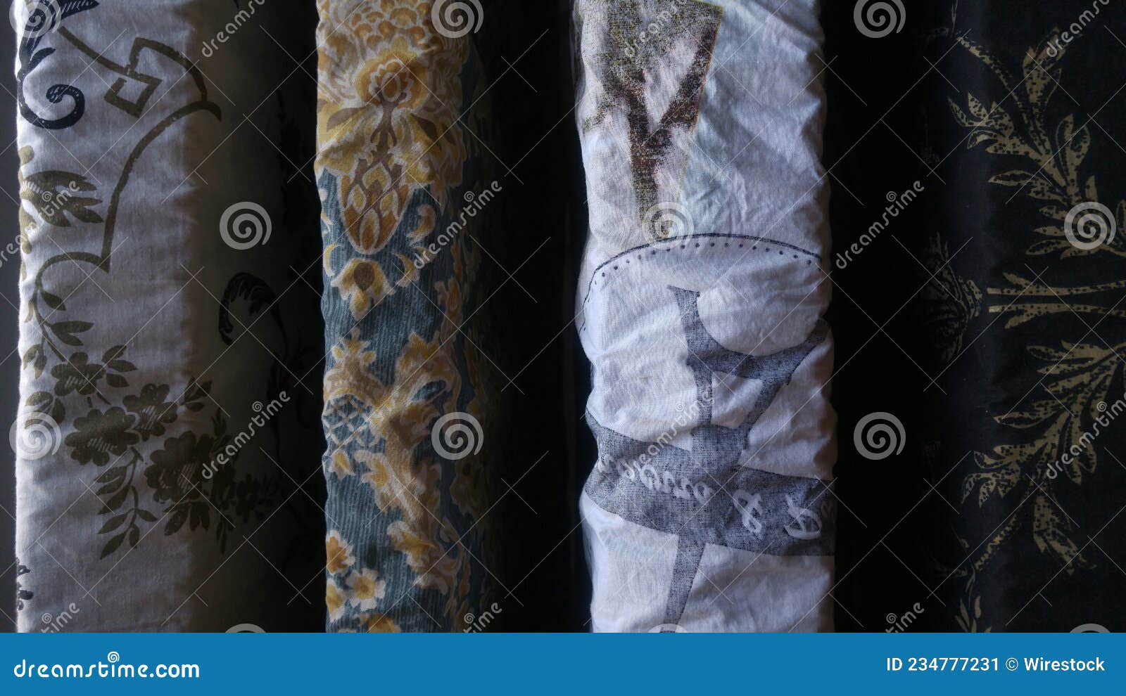 Fabric Bedsheet Texture with Different Prints and Patterns Stock Image ...
