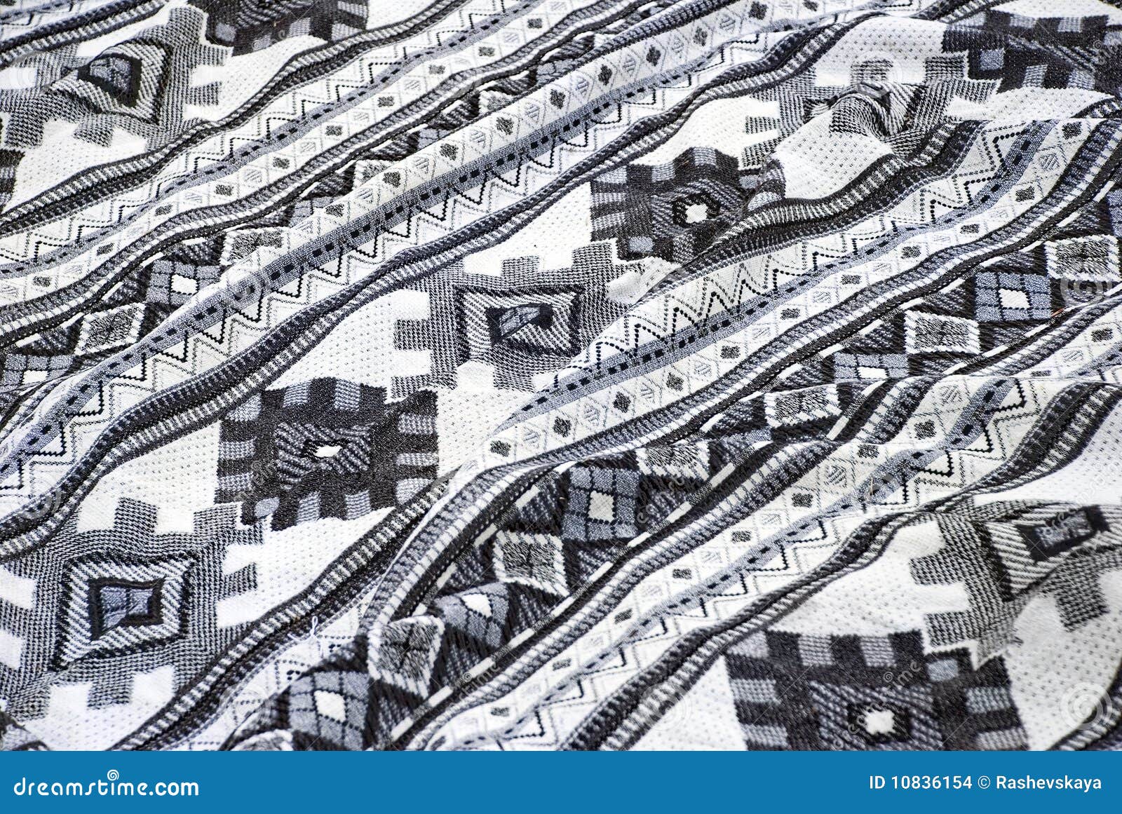 Fabric with a Black Pattern Stock Photo - Image of elegance, national ...