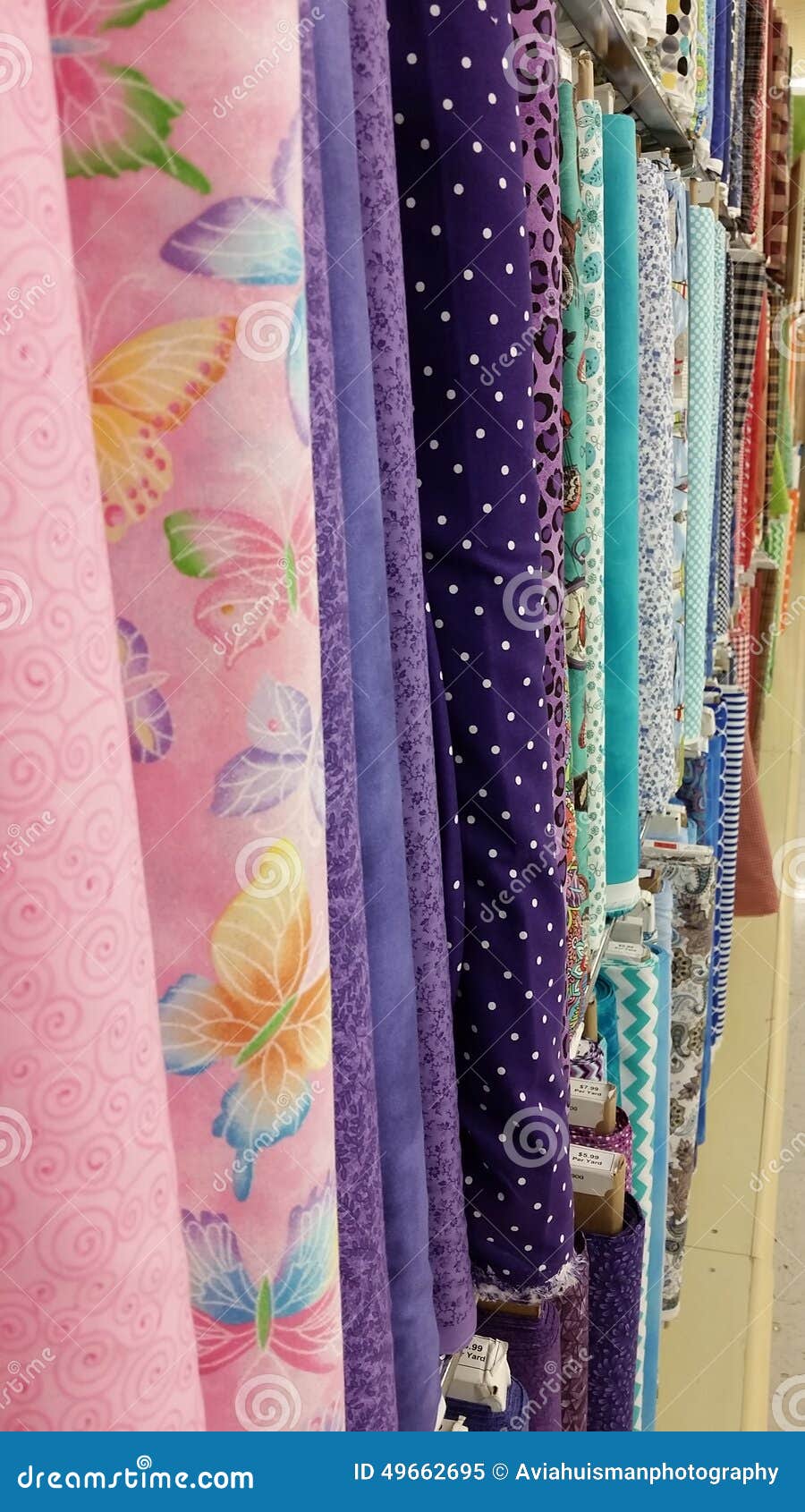 Fabric in Bright Colors and Patterns Stock Image - Image of bolt, store ...