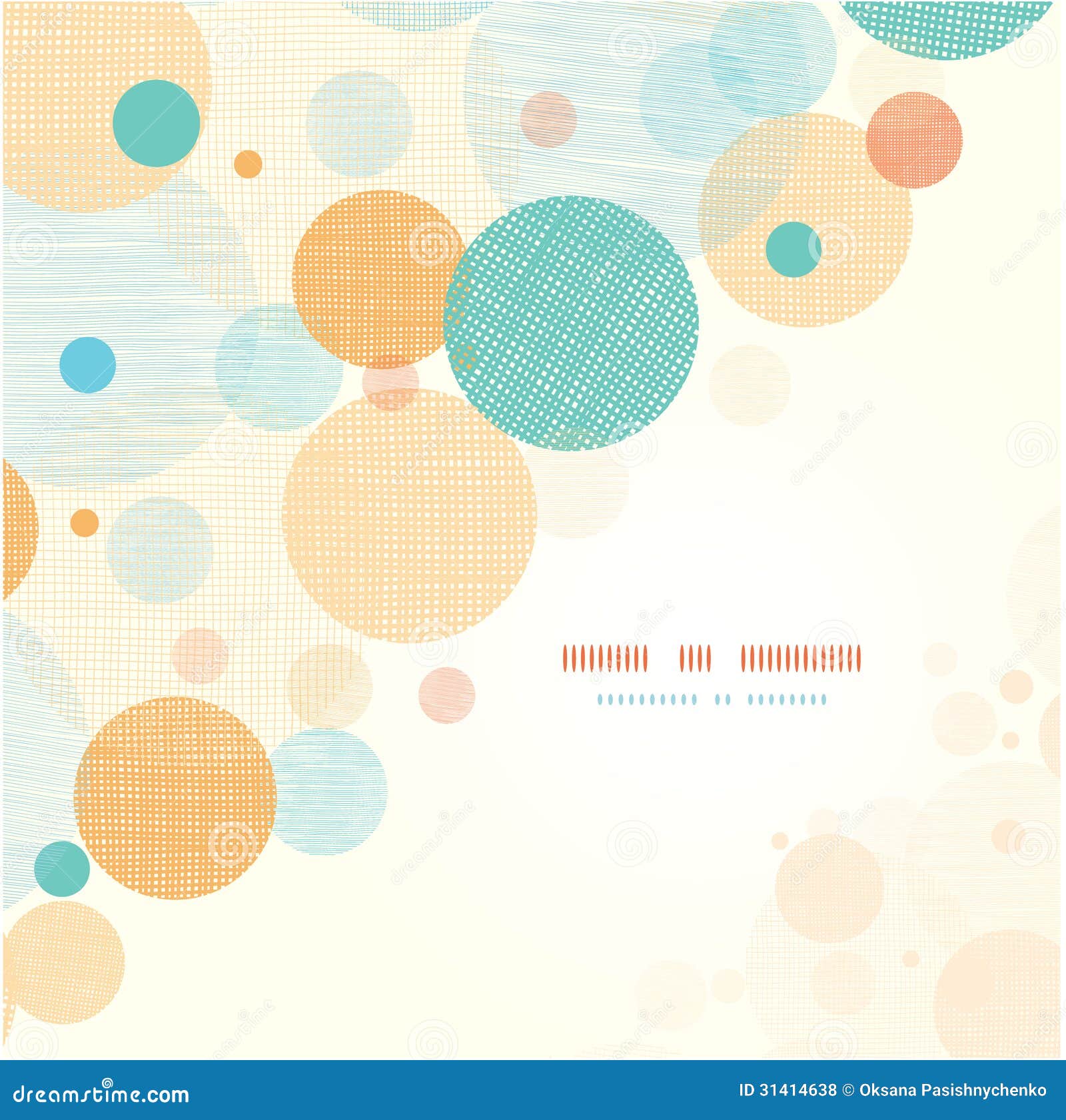 Fabric Circles Abstract Corner Pattern Background Stock Vector ...