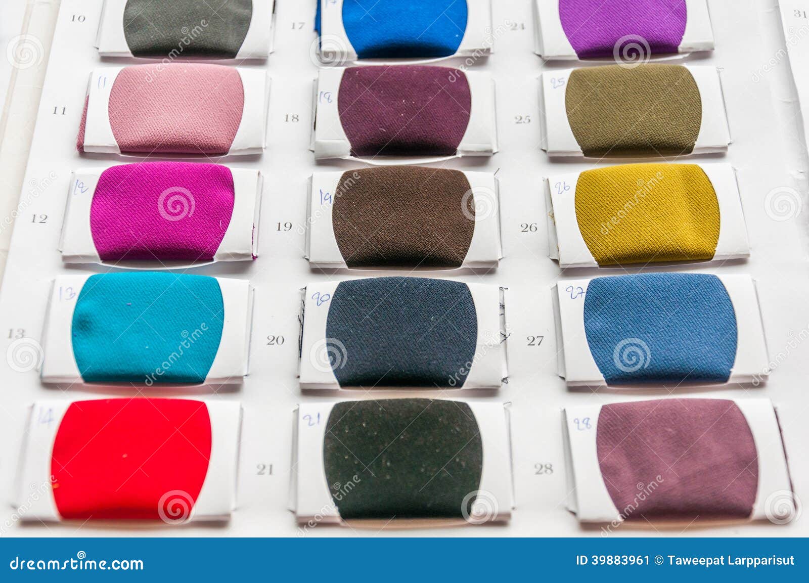 Fabric Color Samples Palette Stock Image - Image of pantone, match ...