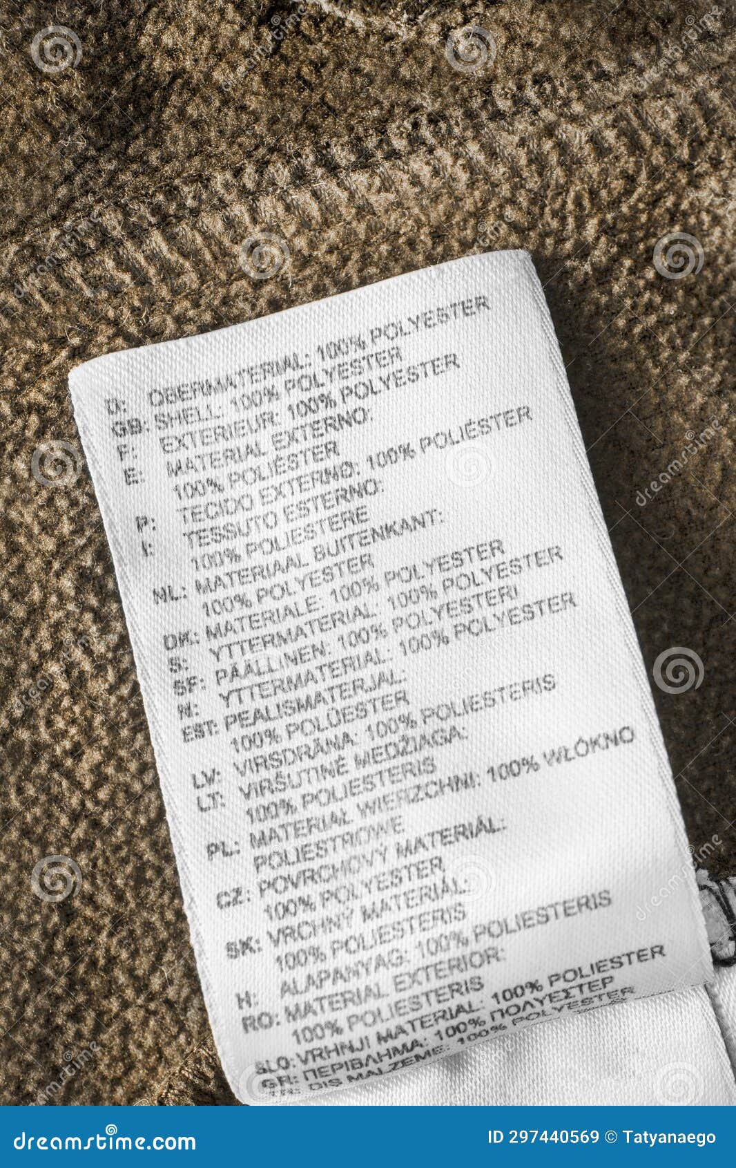 Fabric composition label stock image. Image of label - 297440569